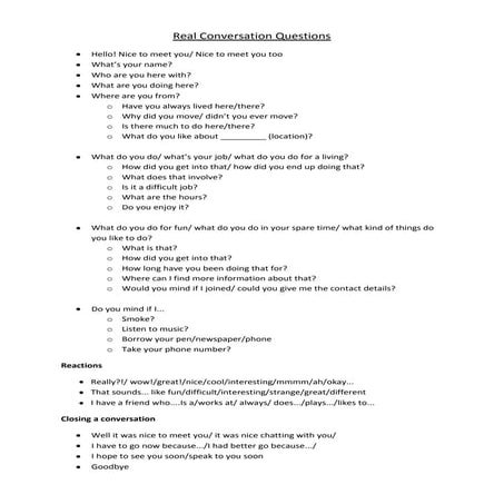 Speaking real conversation-questions aug 1 | PDF