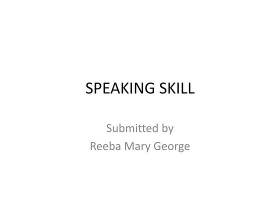 Speaking skill | PPTX