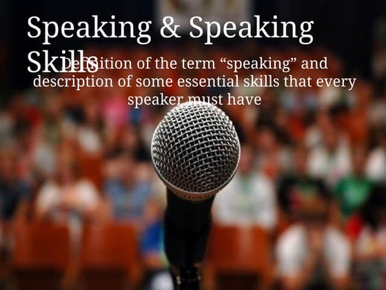 Speaking Skills | PPTX