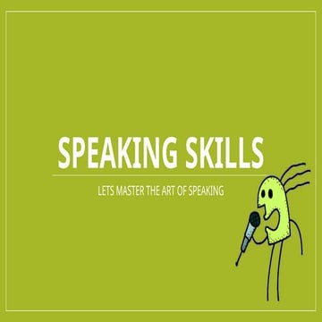 Introduction on Speaking skills Power Point | PPTX