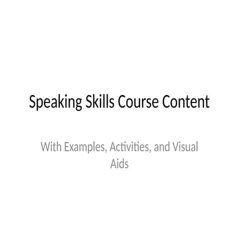 Spoken English Course Content Full content with details of every course ...