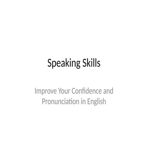 Speaking_Skills_Presentation about speaking | PPTX