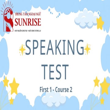 Speaking test - First 1 - ákdnksadnksaas | PPTX