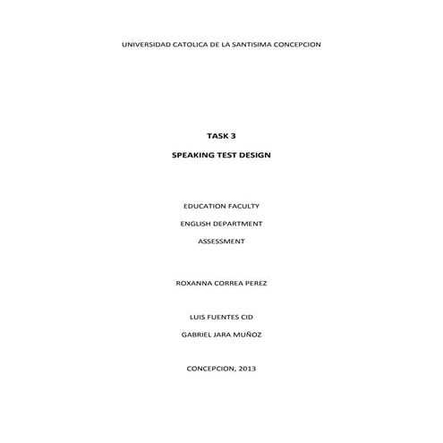 Speaking Test Design | DOCX