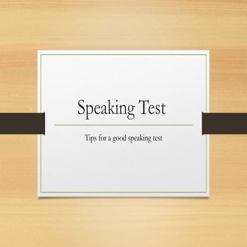Speaking Test Review | PPT