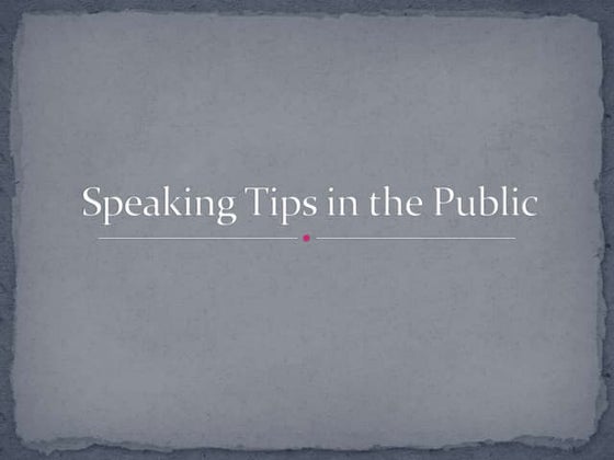Public Speaking | PPTX | Business Expos & Conferences | Events