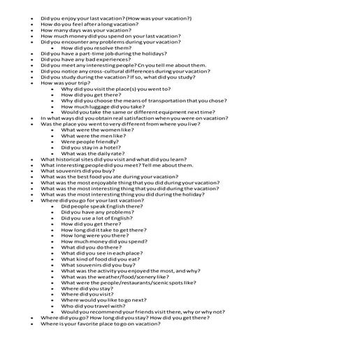 speaking topics.docx | Cruises | Travel Type