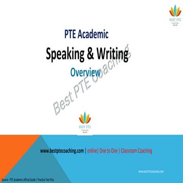PTE Exam Speaking & Writing Overview | PPT