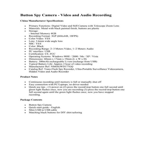 Shoe camera spy camera | DOC