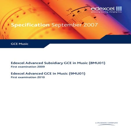 Edexcel Music A level Specification | PDF