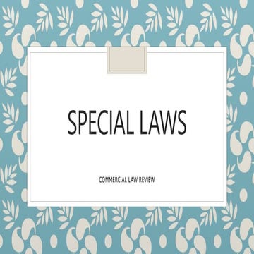 SPECIALLAWS commercial laws patent banking laws | PPTX
