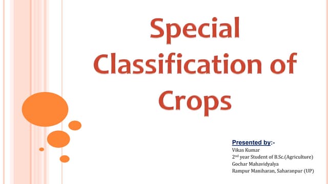 Classification of crops | PPTX