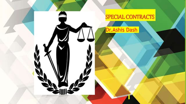 Special contract {Indian Contract Act,1872) | PPT
