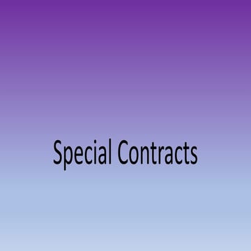 Special contracts | PPT