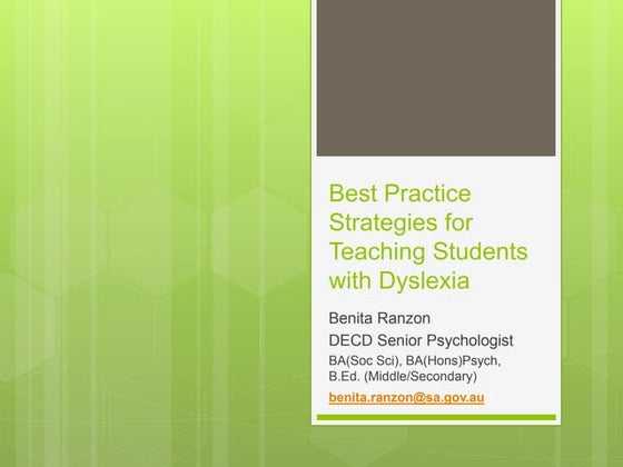 Dyslexia powerpoint | PPT