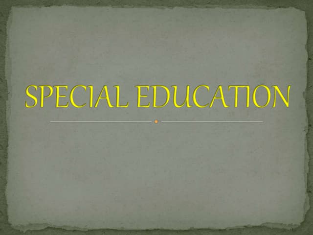 1. special education | PPTX