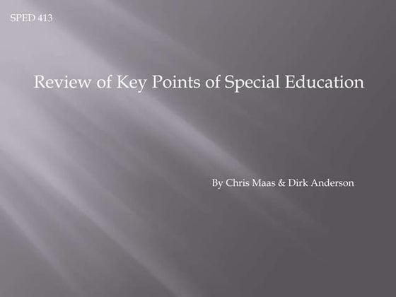 Foundation of Special and Inclusive Education | PDF