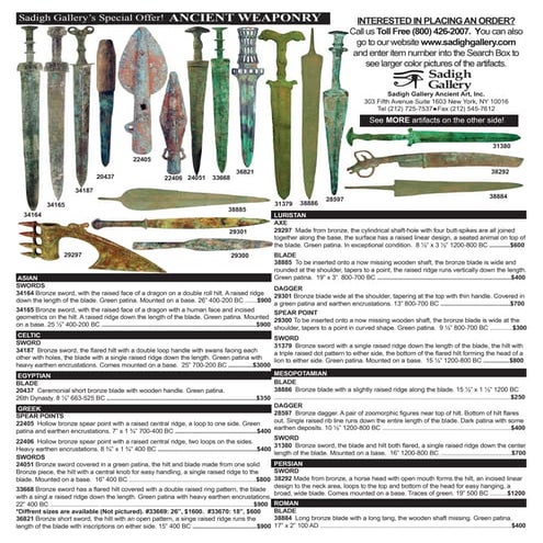 Sadigh Gallery's Ancient Weapons | PDF
