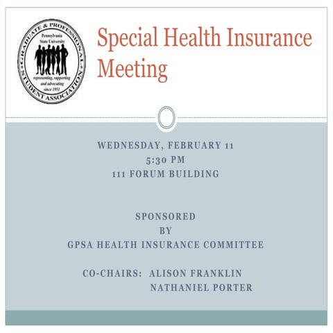 Special health insurance meeting Feb 11 2015 slides | PPTX