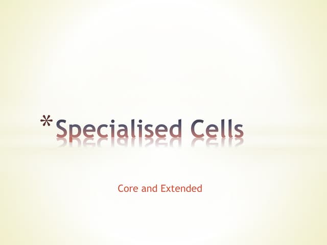 Specialized cells presentation | PPT