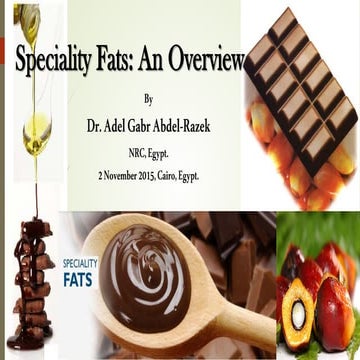 Specialty fats: An Overview | PDF
