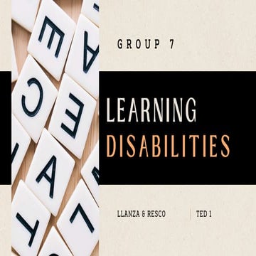 Special Learning Disabilities - Definition, Types, Myths and Facts | PDF