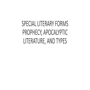 Special literary forms prophecy, poetry... | PPTX