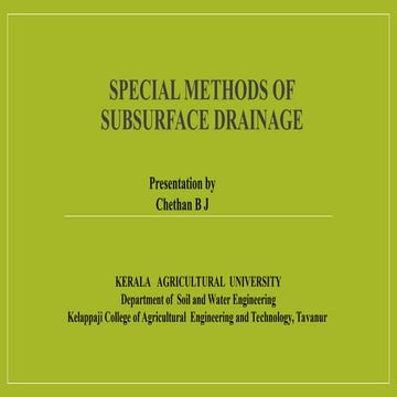 Special methods of Subsurface Drainage methods | PPT