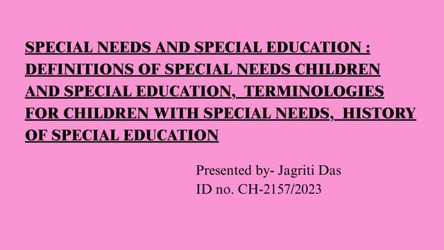 Children with special needs Inclusive Education | PPTX