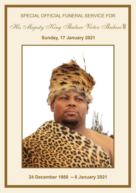 King sigcawu funeral programme | PDF