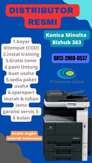 Distributor Resmi mesin fotocopy Konica Minolta 363 cilinaya Mataram | PDF