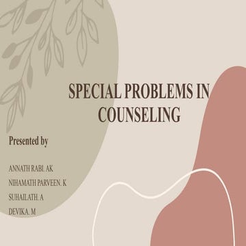 SPECIAL PROBLEMS IN COUNSELING EDUCATION | PPTX