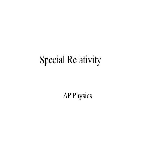 Special relativity | PPT