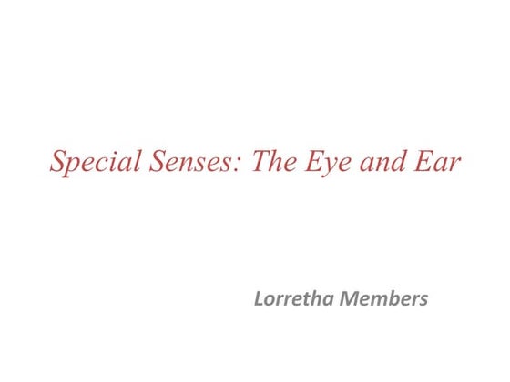 the Sensory system Eye and Ear | PPT