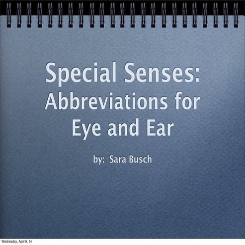 Abbreviations of the Ear and Eye | PPTX
