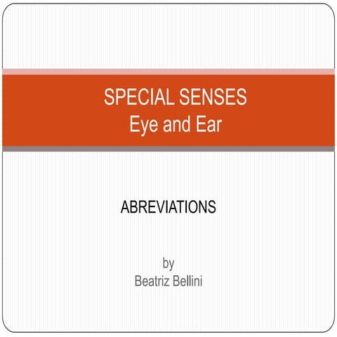 Abbreviations of the Ear and Eye | PPTX