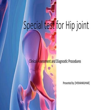 Special test for Hip joint and hip pathology | PPTX