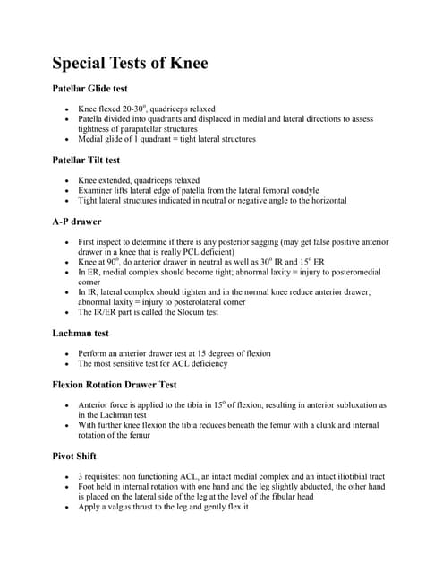 Knee examination | PDF
