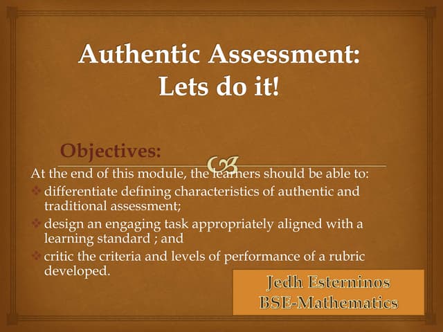 Authentic Assessment | PPT