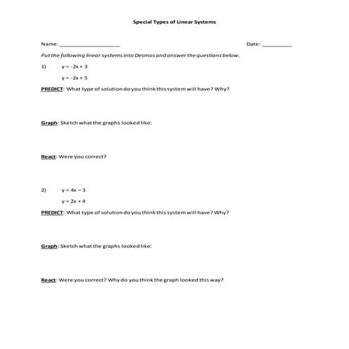 Special types of linear systems ws | PDF