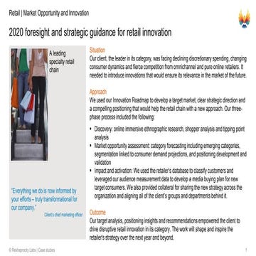 2020 Foresight and Strategic Guidance for Retail Innovation | PPT