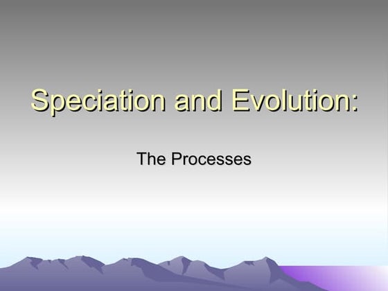 Speciation | PPT