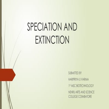 Speciation And Extinction Environmental Biotechnology Pptx