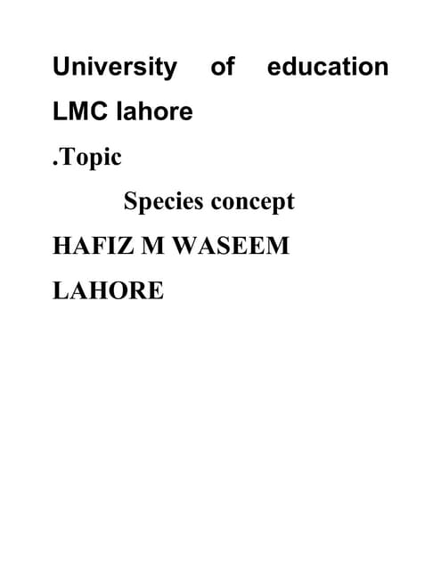 Typological Species Concept - NOMINALISTIC SPECIES CONCEPT.docx
