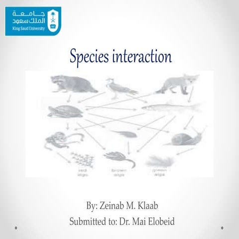 Species interaction between organism. | PPTX