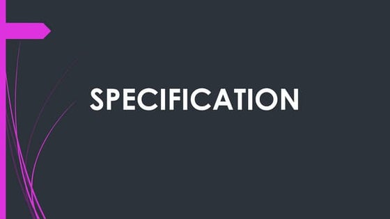Specifications 101 | PPT