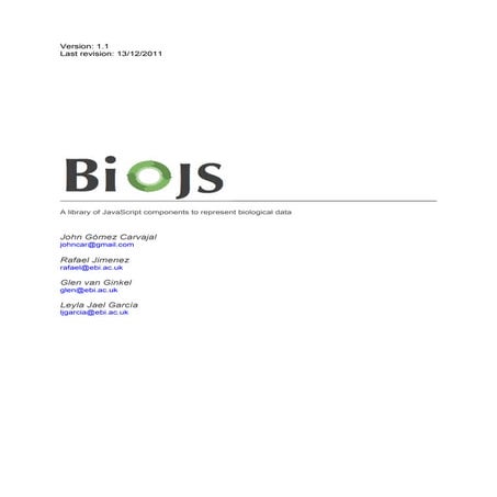 BioJS for representing biological information | PPTX
