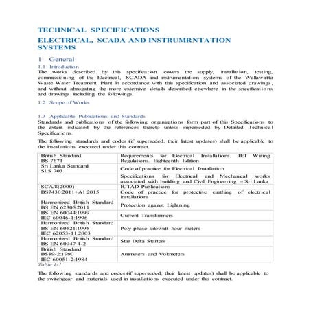 Specification for electrical automation and instrumentation 02 | DOCX