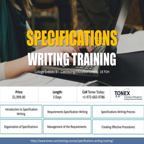 Specifications Writing Training by Tonex | PPT