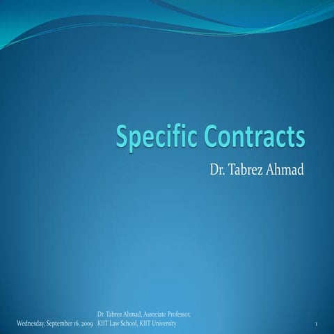 Specific Contracts | PDF